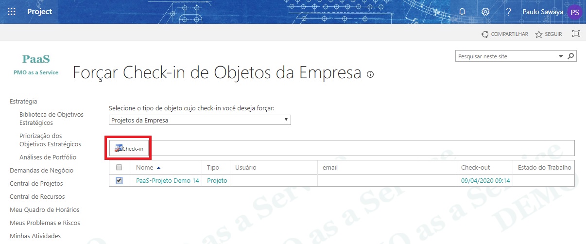 Como Fazer Check-out e Check-in de Projetos e Programas